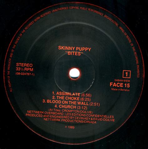 Skinny Puppy Bites 1989 Black Label Vinyl Discogs
