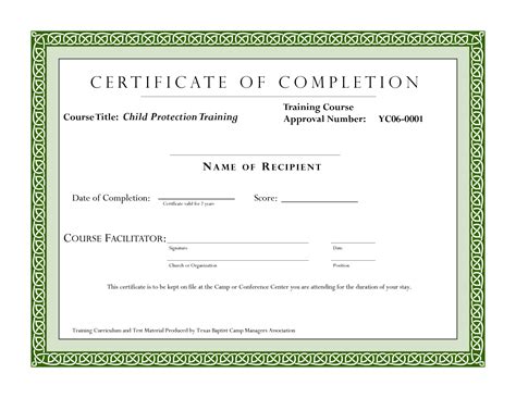 Course Completion Certificate Template Certificate Of Within Training