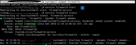 Error Failed To Start Firewalld Service Unit Is Masked