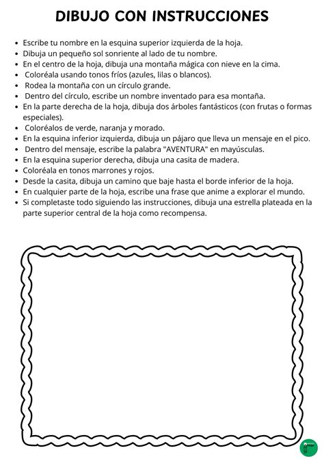 Dibujo Con Instrucciones Para Trabajar La Comprensión Lectora