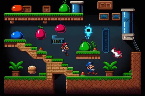 2d Platformer Game Level Backgrounds Midjourney Prompt Promptbase