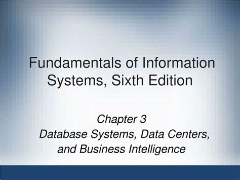 Ppt Fundamentals Of Information Systems Sixth Edition Powerpoint