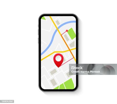 モバイルgpsナビゲーション都市地図とマーカー付きスマートフォンスマートフォン画面上の街道を持つ場所地図地図ナビゲーションアプリベクトル