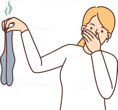 Woman Disgusted With Smelly Dirty Socks PNG