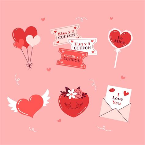 Free Vector Flat Valentines Day Elements Collection