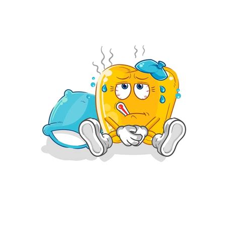 Premium Vector Gold Teeth Sick Vector Cartoon Character