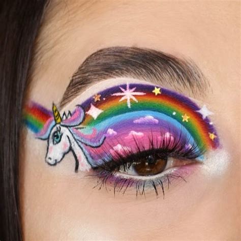 Rainbow Unicorn Eye Make Up In 2025 Rainbow Eyeshadow Unicorn Makeup