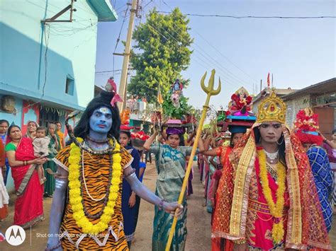 A Procession Of Gaura Gauri And Bhojali Was Taken Out In Village