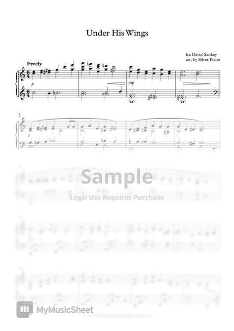 Ira David Sankey 주 날개 밑 내가 편안히 쉬네 Under His Wings 피아노 찬송가 Sheets