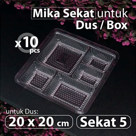 Jual Paket 10 Pcs Mika Sekat 5 Alas Nasi Kotak 20 X 20 Cm Shopee