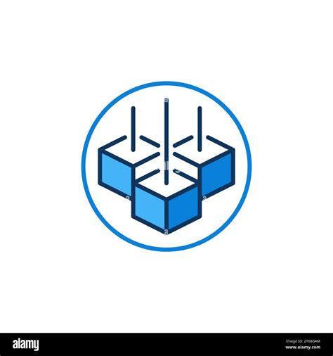 Blockchain Cryptocurrency In Circle Vector Concept Blue Icon Three