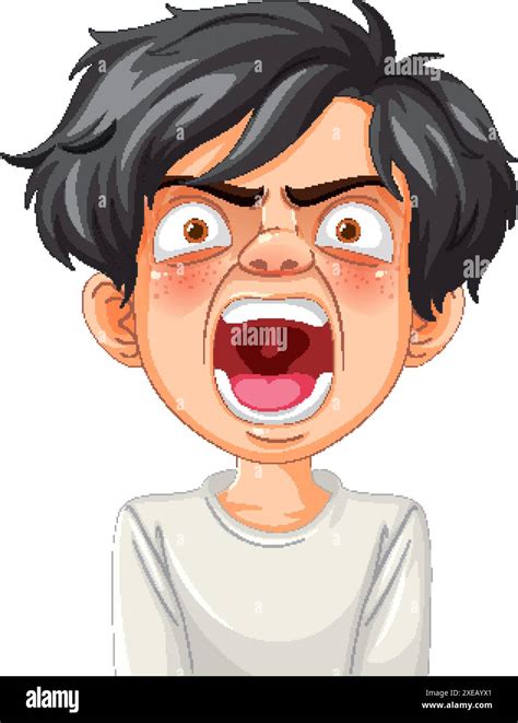 A Cartoon Character Showing Intense Anger Stock Vector Image And Art Alamy