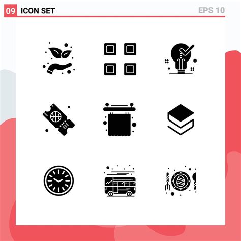 Pictograma Conjunto De 9 9 Sencillo Sólido Glifos De Mueble Baño Idea