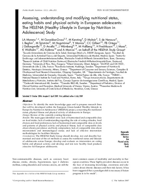 Pdf Assessing Understanding And Modifying Nutritional Status Eating