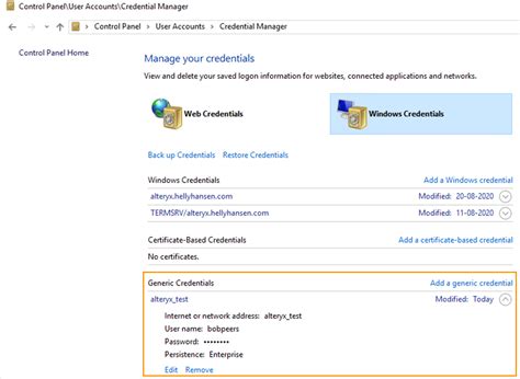 retrieve saved credentials from windows credential alteryx community