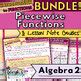 Piecewise Functions Note Guide BUNDLE Note Guides Included Algebra