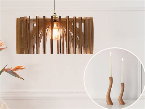 Wood Pendant Light Mid Century Modern Handmade Lamp Etsy Australia