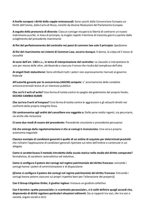 Diritto Privato Comparato Banca Dati Completa E Aggiornata Docsity