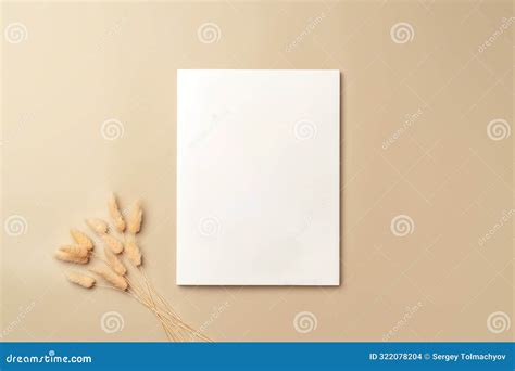 Blank Stack Of Paper On Beige Background Top View Copy Space Stock