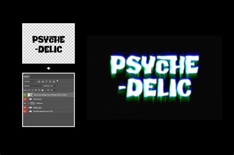 Psychedelic Text Effect Layer Styles Including Acid And Distortion Envato