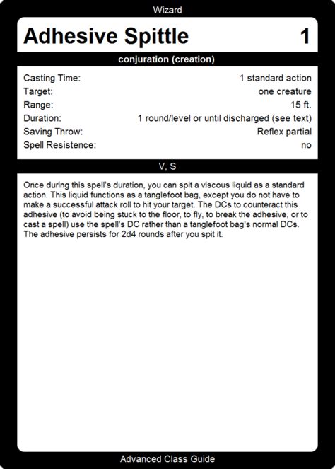 Pathfinder Spell Card Generator Album On Imgur