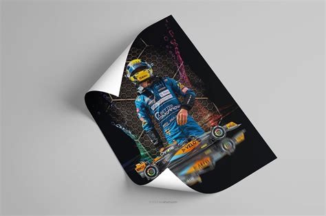 Lando Norris Mclaren Formula 1 Poster Print Wall Art High Quality