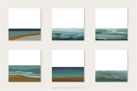 بک گراند ساحل دریا با طرح گواش کد محصول 155812