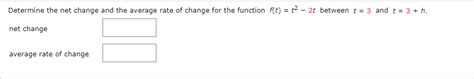 Solved Determine The Net Change And The Average Rate Of Chegg Com