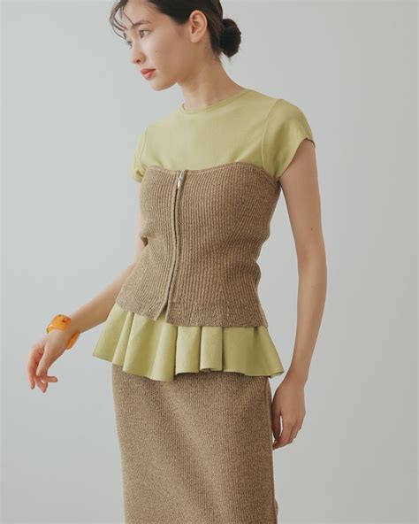 Boucle Knit Bustier In 2024 Cool Street Fashion Knitwear Inspiration