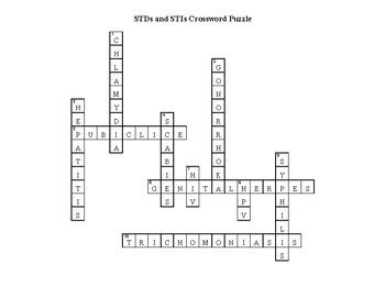 STDs And STIs Crossword Puzzle By TOEFL Word Searches Crosswords And More