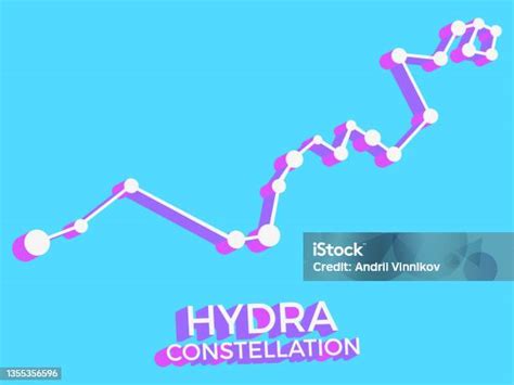 히드라 별자리 3d 기호 파란색 배경에 등색 스타일별 아이콘 별과 은하의 클러스터 벡터 일러스트레이션 3차원 형태에 대한 스톡 벡터 아트 및 기타 이미지 Istock