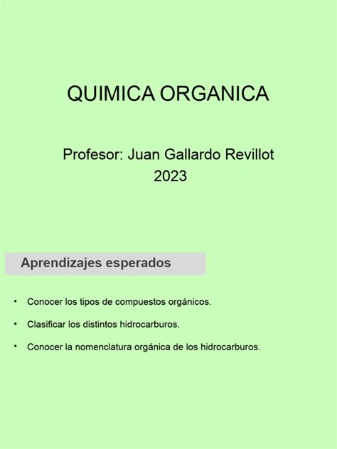 Química Orgánica I Propiedades Del Carbono E Hidrocarburos Pdf