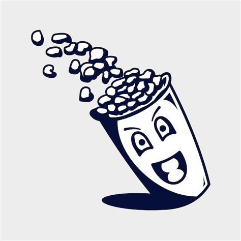 Pop Corn Plat Vecteur Expression Surprise Oblique Vecteur Premium