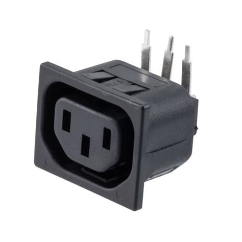 Ac Pem 320 2 2 F Iec Inlet Connector Snaps Into 1 0 Mm Panel Mount