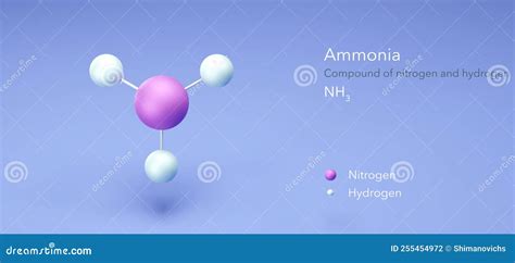 Ammonia Molecular Structure 3d Model Molecule Binary Hydride
