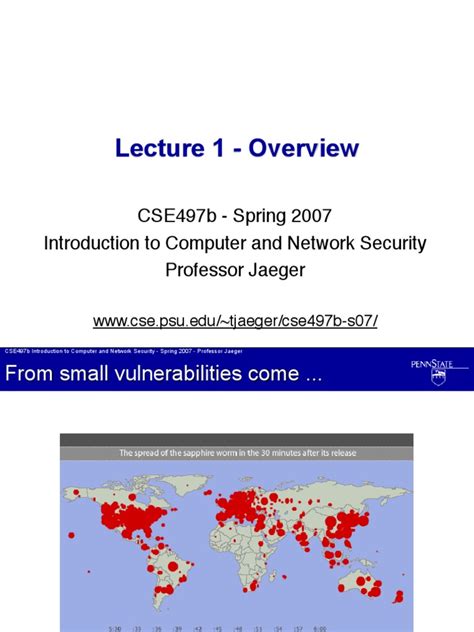 Lecture 1 Overview Cse497b Spring 2007 Introduction To Computer