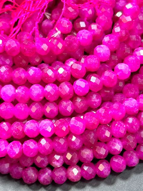 Aa Natural Ruby Quartz Gemstone Bead Faceted 6x5mm 8x6mm Rondelle Sha