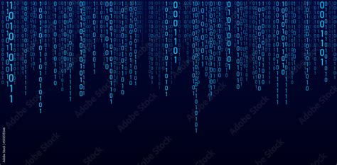 Matrix Background Cyber Security With Binary Code Rapidly Falling