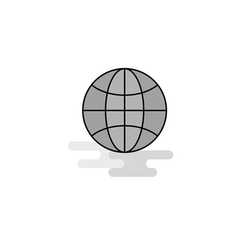 Globe Web Icon Flat Line Filled Gray Icon Vector 14245886 Vector Art At