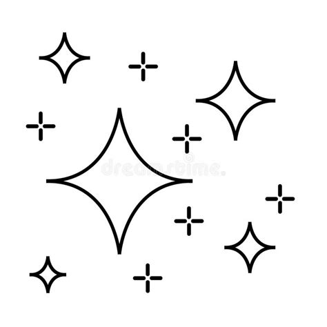 Magic Stars Outline Vector Icon Sparkle Illustration Sign Shine