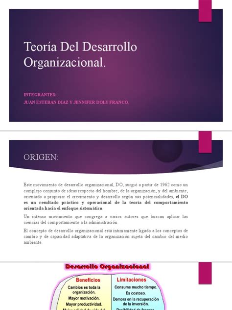 Teoría Del Desarrollo Organizacional Pdf Sicología Comportamiento