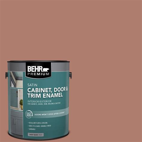 BEHR PREMIUM 1 Gal PPU2 11 Mars Red Satin Enamel Interior Exterior Cabinet Door Trim Paint