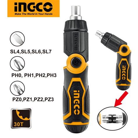 INGCO 13 In 1 Ratchet Screwdriver Set Multifunctional Folding Handle