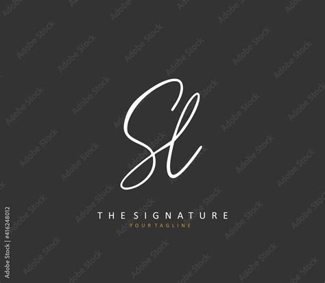 Sl Initial Letter Handwriting And Signature Logo A Concept Handwriting Initial Logo With