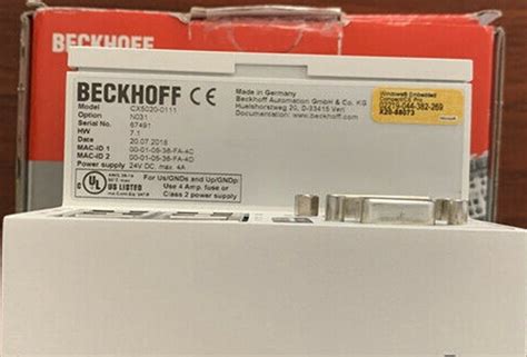 New In Box Beckhoff Cx5020 0111 Cpu Module