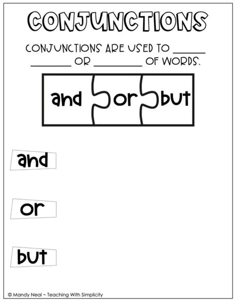 3rd Grade Conjunctions Anchor Chart