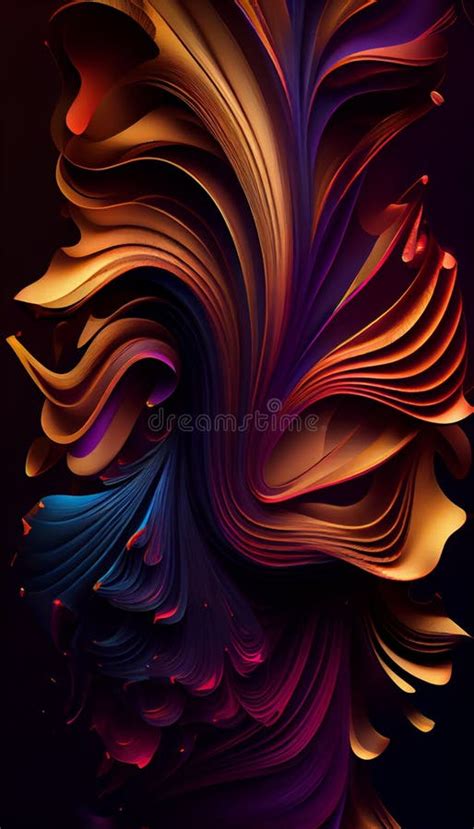 3d Abstract Multicolour Gradient Design Wavy Visualization Perfect Fluid Shape Texture