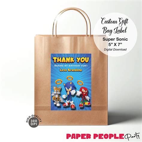 Super Sonic T Bag Label Super Sonic Thank You Label Custom T Bag Label Thank You T