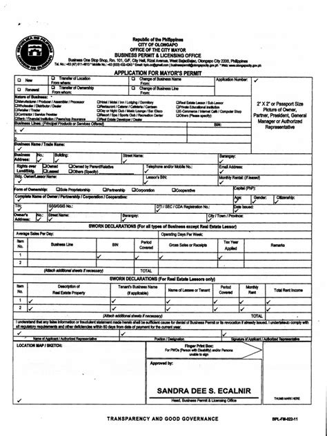 Mayors Permit Application Form Pdf