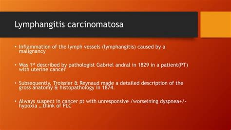 Lymphangitis Carcinomatosis Pptx